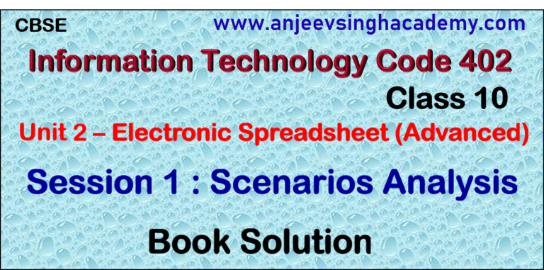 CBSE Class 10 Info Tech 402 Book of Sumita Arora Solution - Anjeev ...