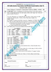 Class 12 Computer Science (083) — Practical Examination Question Paper ...